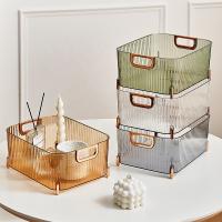 China Wholesale Transparent Desktop Sundries Organizer Light Luxury Skin Care Mask Storage Box Cosmetic Storage Box for sale