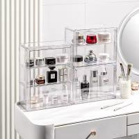China Factory Wholesale Dustproof Desktop Organizer Transparent Multi-layer Cosmetic Storage Box for Lipstick Skin Care for sale
