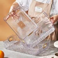 China Wholesale Clear Acrylic Organizer Tray Durable Transparent Storage for Kitchen Living Room Fruit Snack Vanity Organization for sale