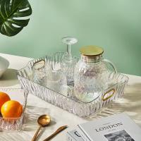 China Wholesale Clear Acrylic Organizer Tray Durable Transparent Storage for Kitchen Living Room Fruit Snack Vanity Organization for sale
