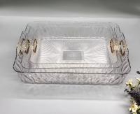 China High Quality Luxury Durability Transparent Desktop Fruit Plate Plastic Portable Living Room Snacks Candy Storage Tray for sale