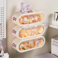 China Stylish LED Lit Wall Mounted Blind Box Case Magnetic Transparent Storage Stackable Design Collectible Toys Living Room Bedroom for sale