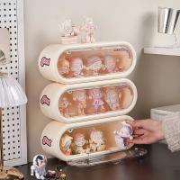 China Stylish LED Lit Wall Mounted Blind Box Case Magnetic Transparent Storage Stackable Design Collectible Toys Living Room Bedroom for sale
