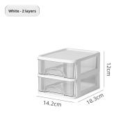 China Wholesale Modern Transparent Desktop Cosmetics Jewelry Storage Box Drawer Type Stationery Rack for Office Student for sale