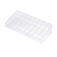 China Multiple Compartments Lipstick Makeup Brush Storage Box Modern Design Trendy Transparent Desktop Lip Gloss Organizer for sale