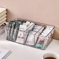 China Modern Plastic Home Desktop Cosmetic Storage Box Transparent Four Compartments Sustainable Organizer Coffee Capsule Storage for sale
