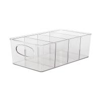 China Modern Plastic Home Desktop Cosmetic Storage Box Transparent Four Compartments Sustainable Organizer Coffee Capsule Storage for sale