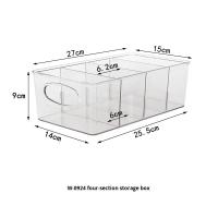 China Modern Plastic Home Desktop Cosmetic Storage Box Transparent Four Compartments Sustainable Organizer Coffee Capsule Storage for sale