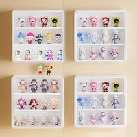 China Modern Design Large Capacity Transparent Mystery Box Organizer Plastic Wall-Mounted Blind Box Display Stand with Compartments for sale