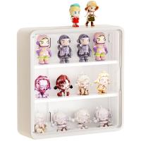 China Modern Design Large Capacity Transparent Mystery Box Organizer Plastic Wall-Mounted Blind Box Display Stand with Compartments for sale