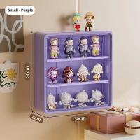 China Modern Design Large Capacity Transparent Mystery Box Organizer Plastic Wall-Mounted Blind Box Display Stand with Compartments for sale