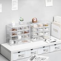 China Factory Wholesale Multi-Layer Plastic Organize Box Dust-Proof Partition Jewelry Display Rack Desktop Storage Box for sale