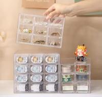 China Factory Wholesale Multi-Layer Plastic Drawer Clear Organize Box Dust-Proof Partition Jewelry Display Rack Desktop Storage Box for sale