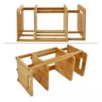 China Simple Student Book Storage Shelf Office Desk Bookshelf Home Bamboo File Organizer for sale