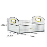 China Large-capacity Rectangle PET Light Luxury Desktop Cosmetics Storage Box Drawer Style Organizer for Facial Masks Lipsticks for sale