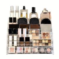 China Factory Custom Eyeshadow Palette Organizer Acrylic Desktop Stand Display Rack for Cosmetic Nail Polish Storage Assembly for sale
