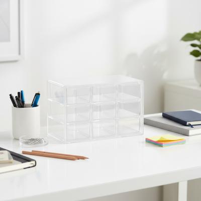 China High Quality Transparent Multifunctional Desktop Dustproof Plastic Drawer Storage Box Stationery Jewelry Cosmetics Storage Box for sale