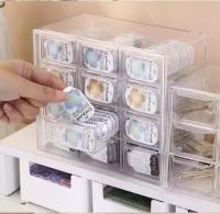 China High Quality Transparent Multifunctional Desktop Dustproof Plastic Drawer Storage Box Stationery Jewelry Cosmetics Storage Box for sale