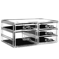 China Clear Beauty Organizers Cosmetic Makeup Jewelry Accessories Storage Box with Drawers for Home for sale