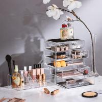 China Clear Beauty Organizers Cosmetic Makeup Jewelry Accessories Storage Box with Drawers for Home for sale