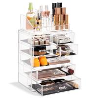 China Clear Beauty Organizers Cosmetic Makeup Jewelry Accessories Storage Box with Drawers for Home for sale