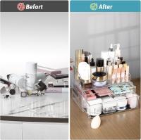 China Clear Beauty Organizers Cosmetic Makeup Jewelry Accessories Storage Box with Drawers for Home for sale