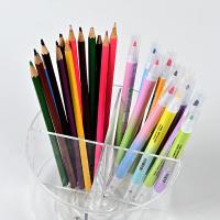 China Transparent Acrylic Pencil Pen Holder 4 Slots 360° Degree Rotating Desk Organizers Desktop Storage Rack for sale