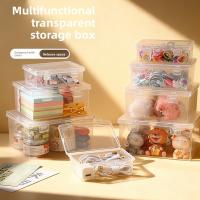 China Hot Selling Minimalist Household Desktop Rectangle Dust-Proof Transparent Clear Plastic Storage Box for Sundries for sale