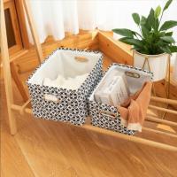 China Portable Cloth Tabletop Folding Box Storage Box Clothing Toy Storage Basket Closet Drawer Type Thick Storage Basket for sale