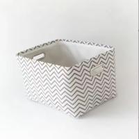 China Manufacturer Direct Sales Durable Large Capacity Canvas Fabric Foldable Sewn Edge Metal Handle Storage Box for sale