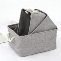 China Factory Custom Eco-Friendly Linen Fabric Storage Baskets New Foldable Design Storage Basket for Home Organization for sale