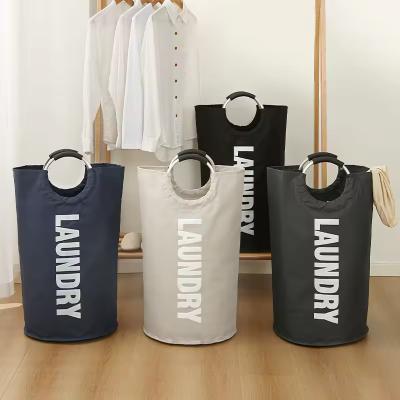 China Hot Sale Bedroom Home Use Lightweight Dirty Clothes Basket Large Capacity Household Oxford Cloth Storage Basket for sale