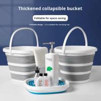 China Plastic Collapsible Large Capacity Bucket Portable Square Shape Retractable Folding Bucket with Towel for Home Outdoor for sale