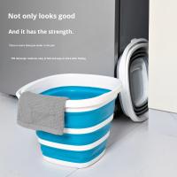 China Plastic Collapsible Large Capacity Bucket Portable Square Shape Retractable Folding Bucket with Towel for Home Outdoor for sale