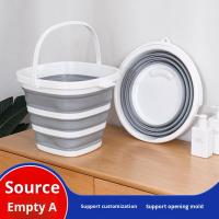 China Plastic Collapsible Large Capacity Bucket Portable Square Shape Retractable Folding Bucket with Towel for Home Outdoor for sale