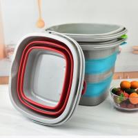 China Factory Hot-Selling Wholesale Household Silicone Gel Fold Portable Durable Large Capacity Bucket for Kitchen Vegetable Washing for sale