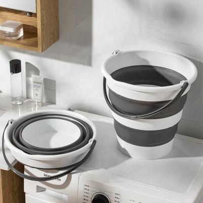 China 15L Collapsible Round Shape Foldable Plastic Bucket PP Material for Outdoor Cleaning for Camping Fishing Washing for sale