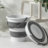 China 15L Collapsible Round Shape Foldable Plastic Bucket PP Material for Outdoor Cleaning for Camping Fishing Washing for sale