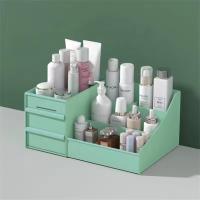 China Plastic Storage Shelf Decoration Cosmetics Skin Care Dressing Makeup Drawer Desktop Storage Box for sale