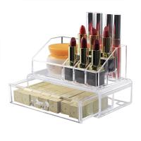 China Transparent Acrylic Makeup Storage Box Drawer Top Beauty Skin Care Products Desktop Finishing Cosmetics Living Room Suitable for sale