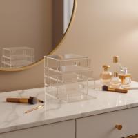 China Custom Eco-Friendly Acrylic Storage Box Lipstick Dresser Cosmetics Organized Makeup Organization Desk Bedroom School Dustproof for sale