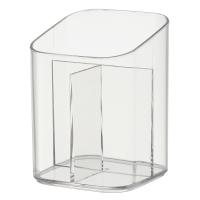 China Simple Makeup Pen Storage Box Desktop Acrylic Transparent Brown Eyebrow Pencil Makeup Brush Lipstick Storage Bucket for sale