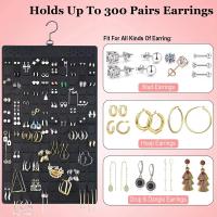 China Felt Earrings Storage Wall Hanging Bag 360 Rotary Hook Jewelry Bag Hand Necklace Hanging Double Sided Display Stand for sale