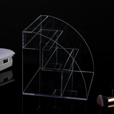 China Transparent Acrylic Single-Tier Ladder Display Shelf for Office Makeup Box or Desktop Drawer Storage for sale