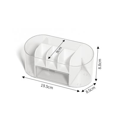 China Clear Acrylic Makeup Organizer Desktop Storage Box for Lipstick Brushes Skincare Pens Multi-Functional Cosmetic Shelf for sale