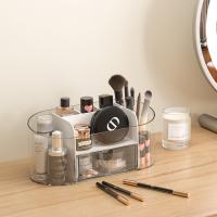 China Clear Acrylic Makeup Organizer Desktop Storage Box for Lipstick Brushes Skincare Pens Multi-Functional Cosmetic Shelf for sale