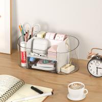 China Clear Acrylic Makeup Organizer Desktop Storage Box for Lipstick Brushes Skincare Pens Multi-Functional Cosmetic Shelf for sale