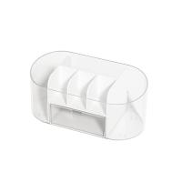 China Clear Acrylic Makeup Organizer Desktop Storage Box for Lipstick Brushes Skincare Pens Multi-Functional Cosmetic Shelf for sale