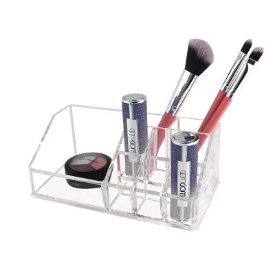 China Factory Custom Transparent Acrylic Cosmetic Storage Box Rectangle Lidless Storage Lipstick Makeup Tools Organizer for sale