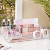 China Factory Custom Transparent Acrylic Cosmetic Storage Box Rectangle Lidless Storage Lipstick Makeup Tools Organizer for sale